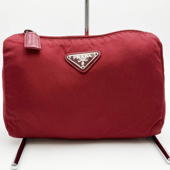 Prada | Bags | Prada Nylon Makeup Pouch Red | Poshmark